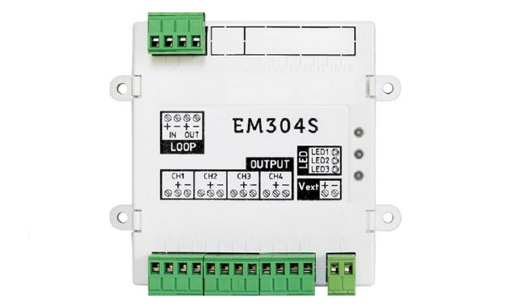 EM304S Módulo Direccionable analógico de 4 Salidas supervisadas Inim ...