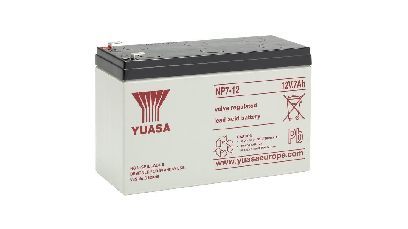 Yuasa NP7-12 Batería Yuasa VRLA de 12V-7Ah – Zekuritt