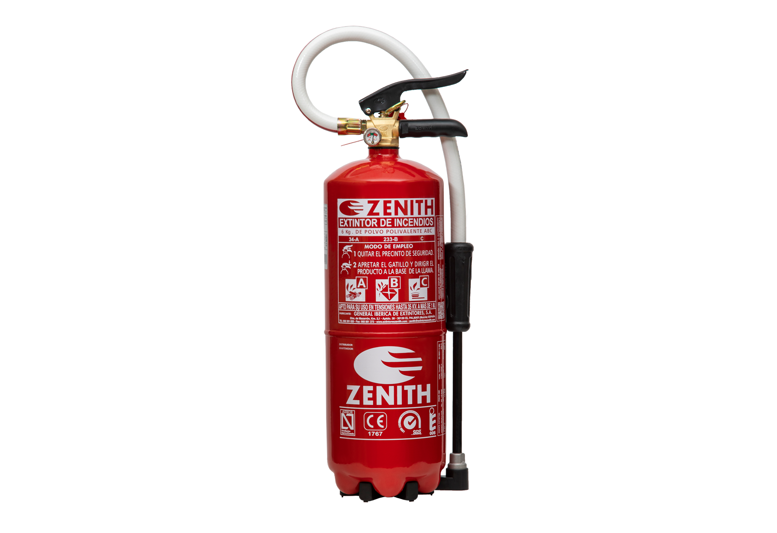 Zenith ZPP-6 Extintor de Polvo ABC de 6KG de Alta Eficacia 34A-233B-C ...